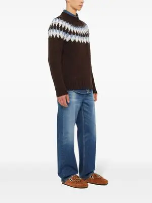 Alanui Fair Isle Intarsia-knit Wool Sweater - Brown