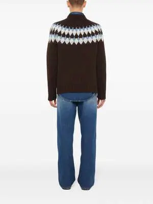 Alanui Fair Isle Intarsia-knit Wool Sweater - Brown