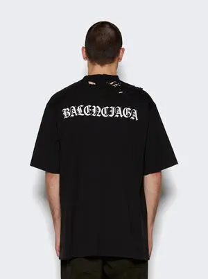 Balenciaga Distressed T-shirt - Faded Black