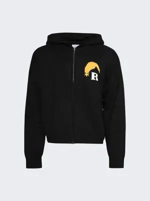 Rhude Moonlight Knit Zip-up Hoodie - Black