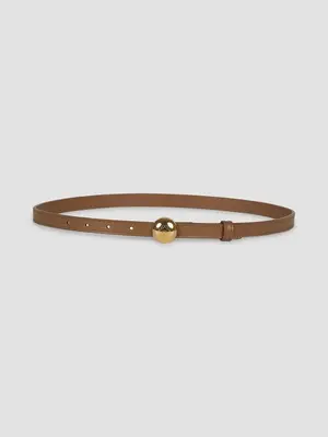 Loewe Monogram Pebble Buckle Leather Belt - Oak