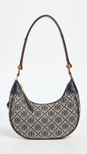Tory Burch T Monogram Crescent Bag - Tory Navy
