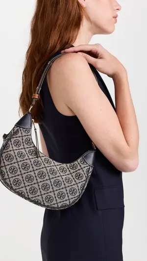 Tory Burch T Monogram Crescent Bag - Tory Navy