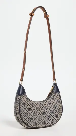 Tory Burch T Monogram Crescent Bag - Tory Navy