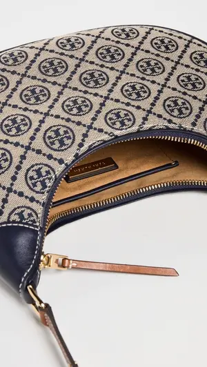 Tory Burch T Monogram Crescent Bag - Tory Navy
