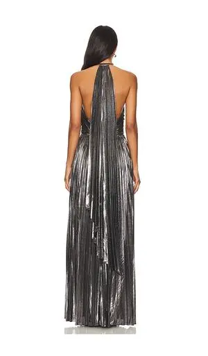 Retrofete Reiss Dress In Metallic Silver