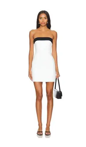 Amanda Uprichard X Strapless Crepe Mini Dress - Ivory & Black