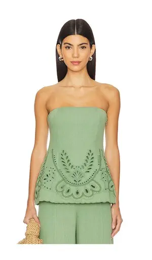 Hemant & Nandita Strapless Eyelet Top