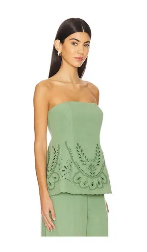 Hemant & Nandita Strapless Eyelet Top