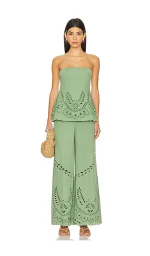 Hemant & Nandita Strapless Eyelet Top