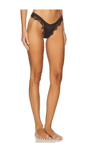 KAT THE LABEL Sorrento Thong In Brown - Espresso
