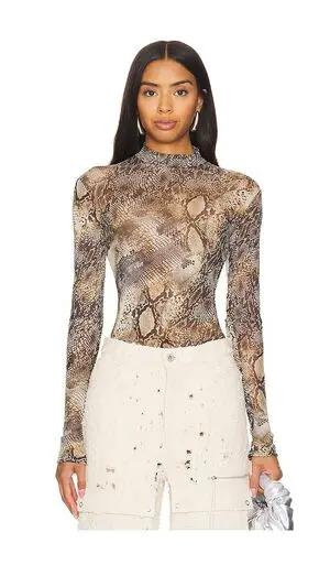 Lapointe Mesh Mock Neck Bodysuit