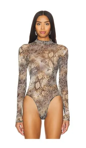 Lapointe Mesh Mock Neck Bodysuit