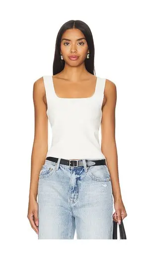 White Square Neck Tops