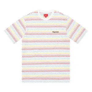 Supreme Hearts Jacquard Short-sleeve Top - White