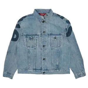 Supreme Inset Logo Denim Trucker Jacket - Blue