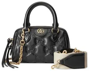 Gucci Gg Matelassé Top Handle Bag - Black