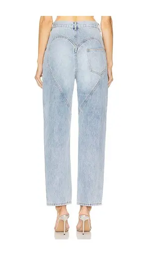 AREA Crystal Slit Jeans - Blue