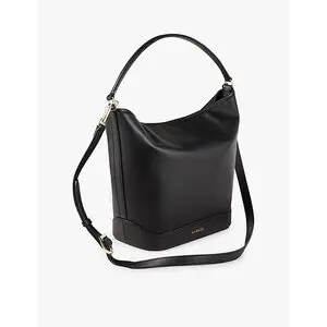 Sandro Slouchy Leather Shoulder Bag - Noir / Gris