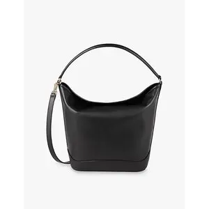 Sandro Slouchy Leather Shoulder Bag - Noir / Gris