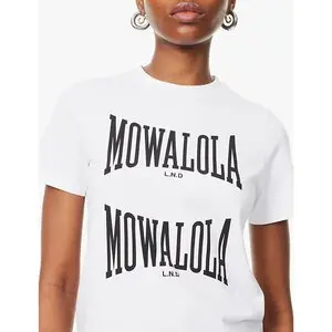 Mowalola Brand-Print Regular-Fit Stretch-Cotton T-Shirt - White