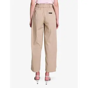 Maje Buckle-embellished Logo-embroidered Trousers - Bruns