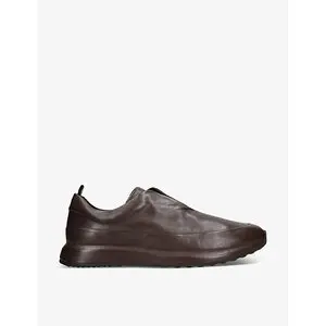 Officine Creative Race Leather Low-top Trainers - Dark Brown
