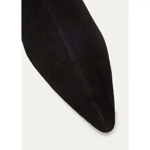THE ROW Liisa Suede Booties - Moka
