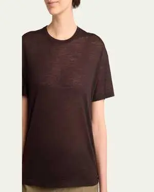 THE ROW Lila Cashmere T-shirt - Brown