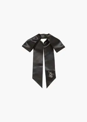 JENNIFER BEHR Monogram Adley Satin Bow Barrette - Black