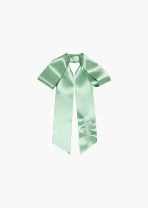 JENNIFER BEHR Monogram Adley Satin Bow Barrette - Celadon