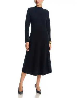 Bloomingdale'S C By Bloomingdale's Cashmere Mock Neck Dress Black