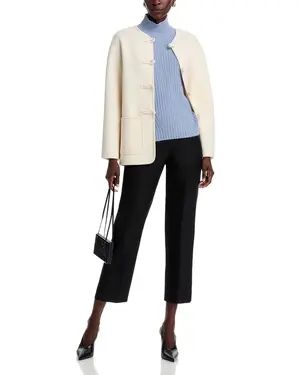 Bloomingdale'S Rib Knit Bell Sleeve Turtleneck Sweater - Dolphin
