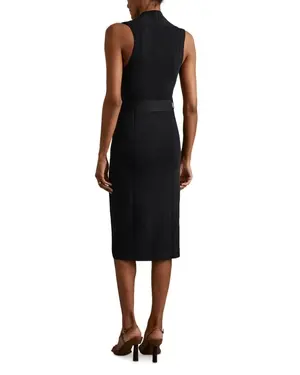 REISS Ella Knitted Rib Midi Dress