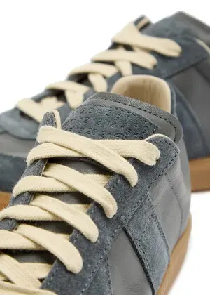 MAISON MARGIELA Replica Panelled Leather Sneakers - Grey