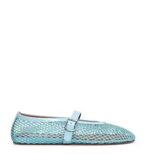 Alaïa Leather-mesh Ballet Flats