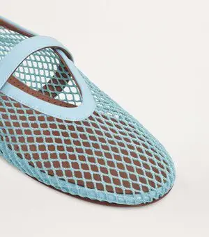 Alaïa Leather-mesh Ballet Flats
