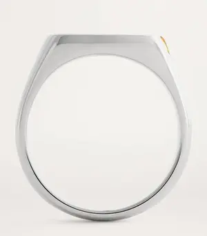 Tom Wood Sterling And Black Diamond Signet Ring