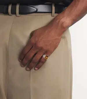 Tom Wood Cushion Sterling Tiger Eye Ring