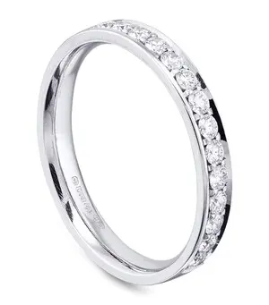 BOODLES Platinum And Diamond Classic Wedding Band - Silver