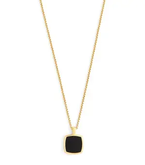 Tom Wood Cushion Onyx Pendant Necklace - Gold