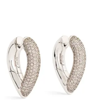 ENGELBERT Drop Link Diamond Earrings - White