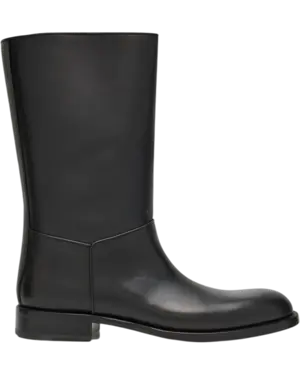 THE ROW THE ROW Nobilis Leather Mid Riding Boots Black
