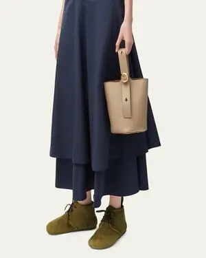Loewe Mini Pebble Leather Bucket Bag - Sand