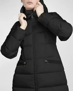 Moncler Avocette Long Puffer Coat - Black
