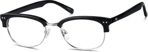 Zenni Retro Browline Full Rim Frame Glasses - Black