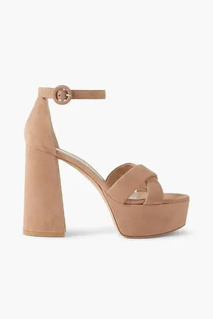 GIANVITO ROSSI Sheridan 110 Suede Platform Sandals