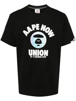 AAPE BY *A BATHING APE Graphic-print Cotton T-shirt - Black