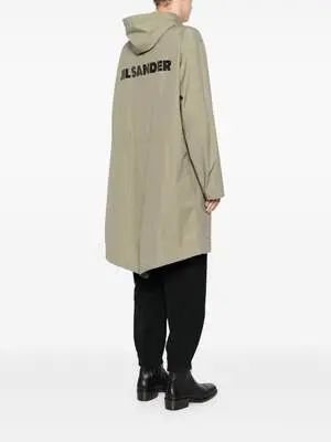 JIL SANDER Logo Print Parka - Green