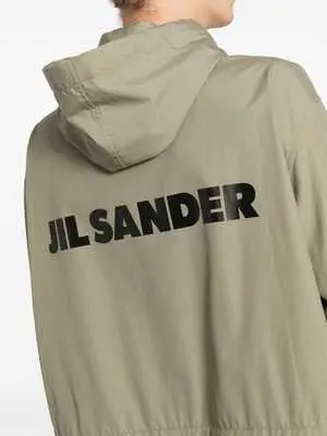 JIL SANDER Logo Print Parka - Green